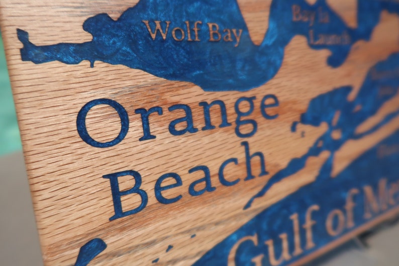 Orange Beach Alabama Map Wood and Epoxy/resin Sign - Etsy