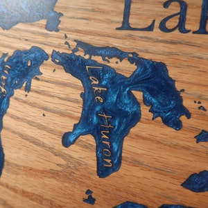 The Great Lakes Map | Wood and Epoxy/resin Sign | Handmade | Home Decor ...