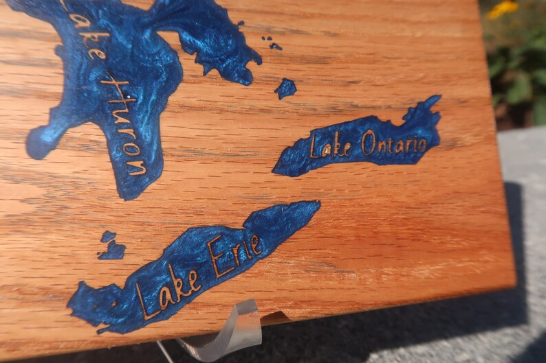 The Great Lakes Map | Wood and Epoxy/resin Sign | Handmade | Home Decor ...