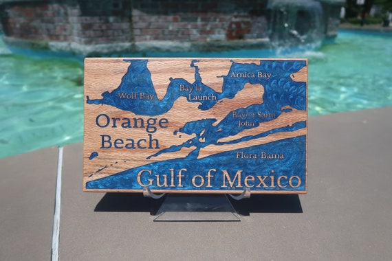 Orange Beach Alabama Map Wood and Epoxy/resin Sign - Etsy