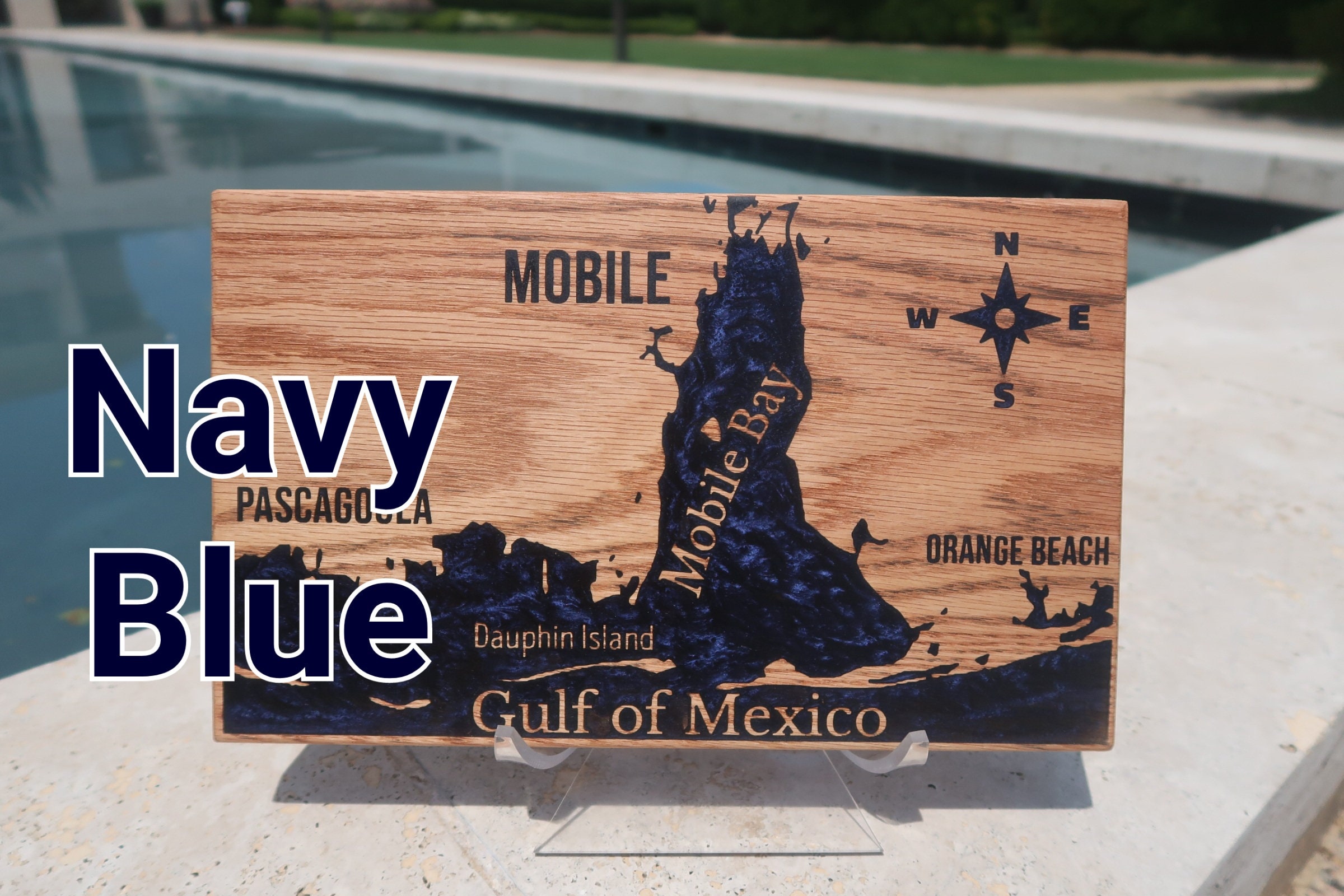 Alabama Gulf Coast Map | Wood and Epoxy/resin Sign | Handmade | Beach ...