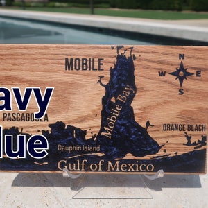 Orange Beach, Alabama Map | Wood and Epoxy/resin Sign | Handmade ...