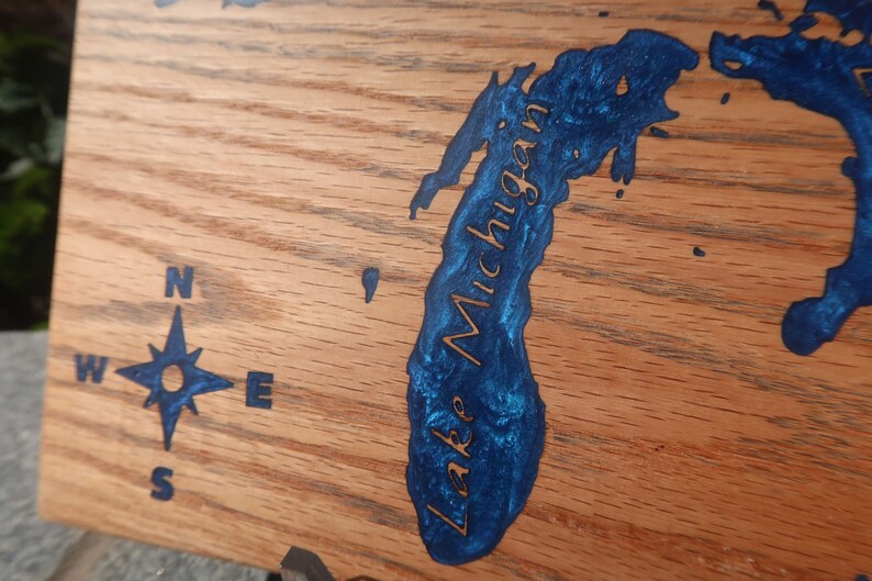 The Great Lakes Map | Wood and Epoxy/resin Sign | Handmade | Home Decor ...
