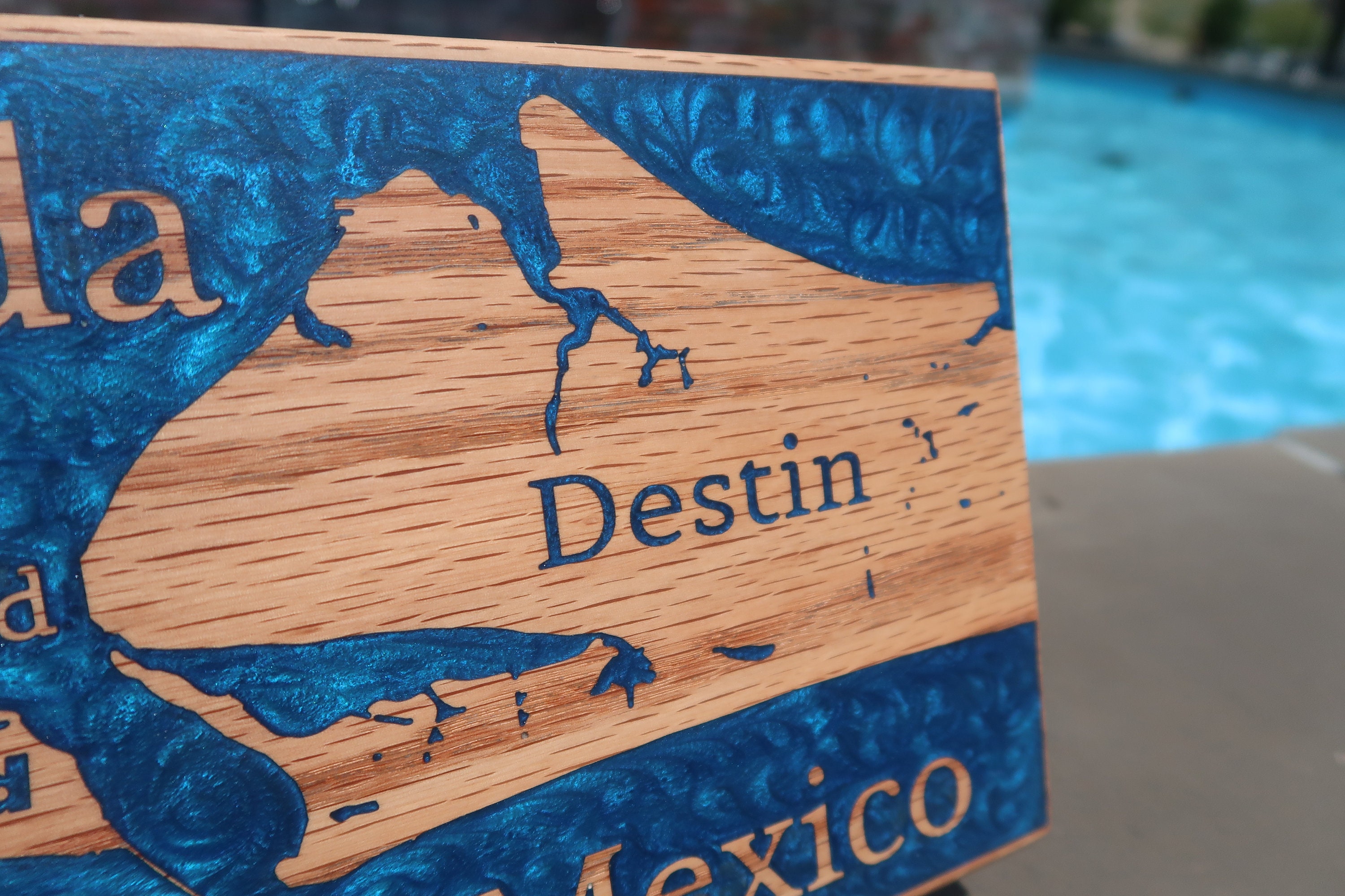 Destin, Florida Map | Wood and Epoxy/resin Sign | Handmade | Beach Home ...