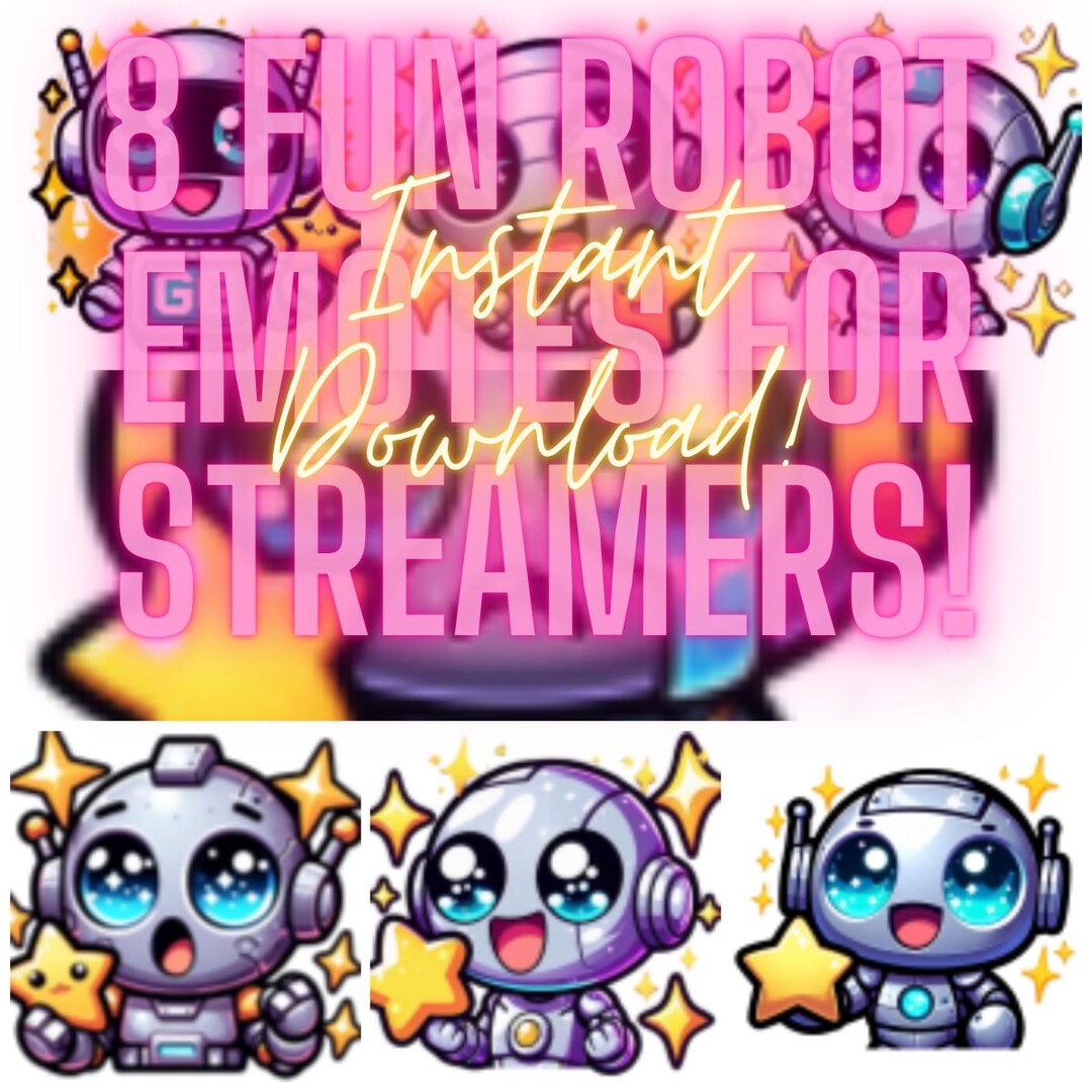 Robot Emote Pack for Twitch | 8 Emotes | 56x56 & 112x112 Pixels ...