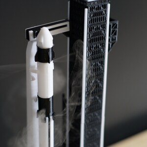 3D Printed Venting Falcon 9 Rocket With Crew Dragon - A Desktop Model ...