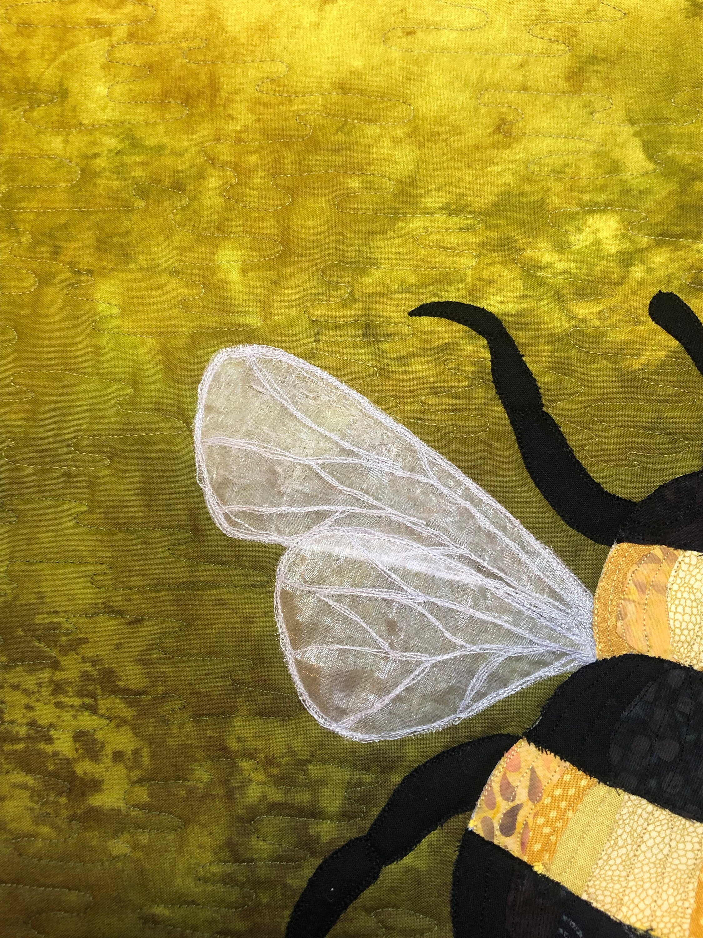 Bumblebee Textile Art, Bee, Quilted Wall Hanging - Etsy