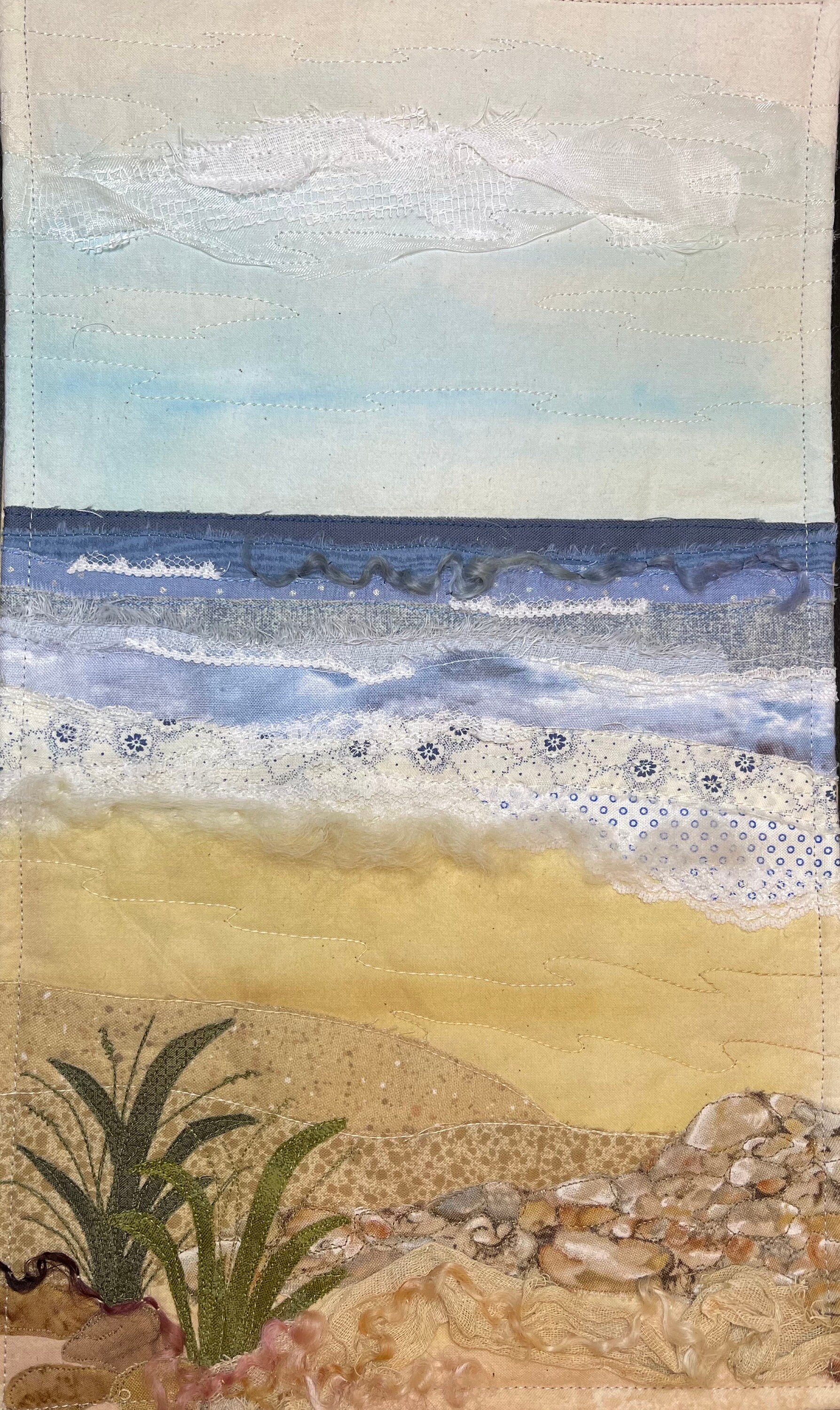 Coastal Textile Art Fabric Seascape Wall Hanging Ocean - Etsy
