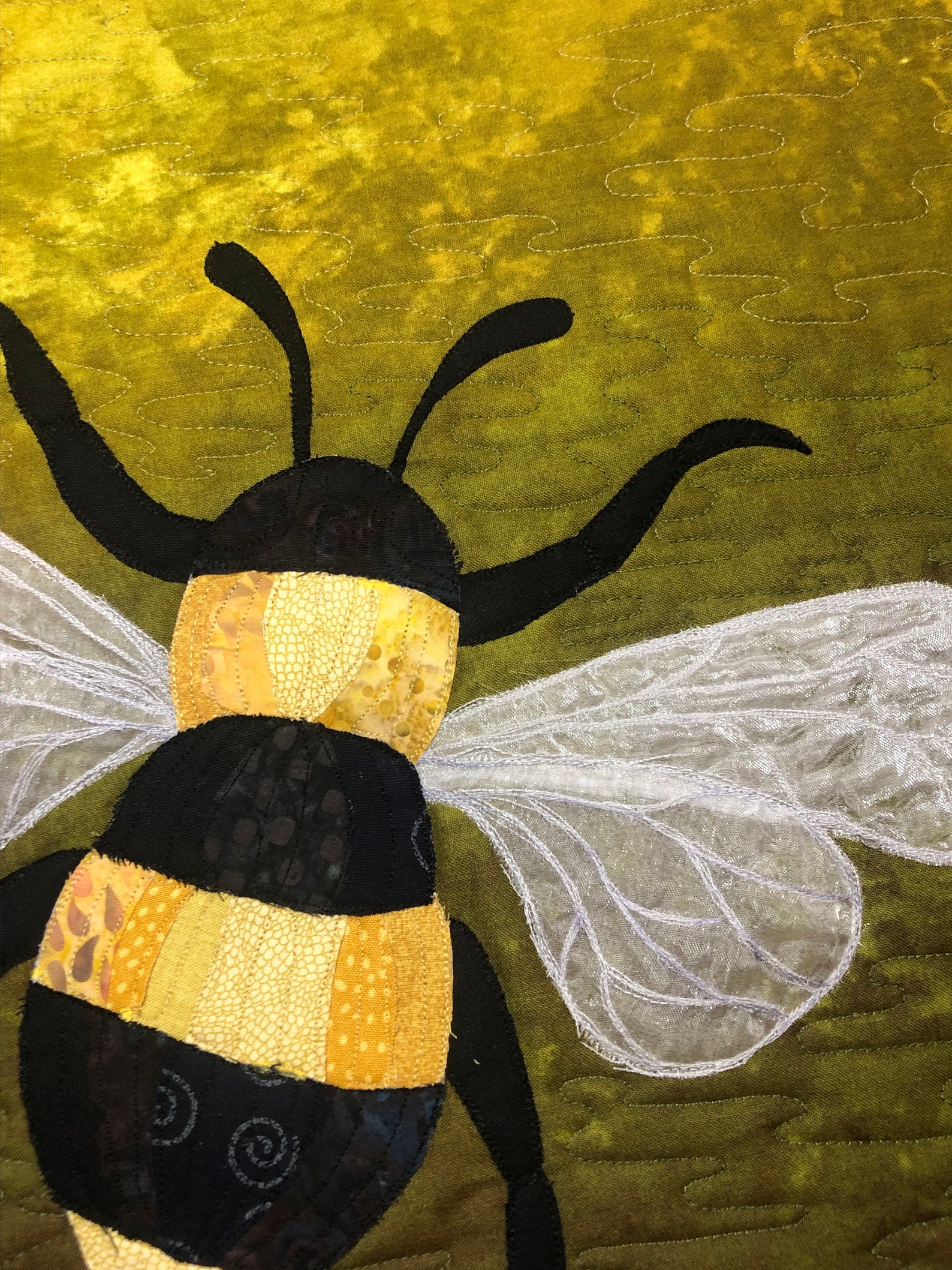 Bumblebee Textile Art, Bee, Quilted Wall Hanging - Etsy