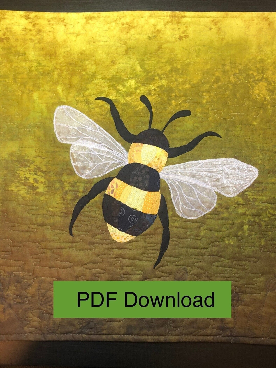 Bee Mini Quilt Pattern PDF, Honey Bee Fabric Collage Applique - Etsy