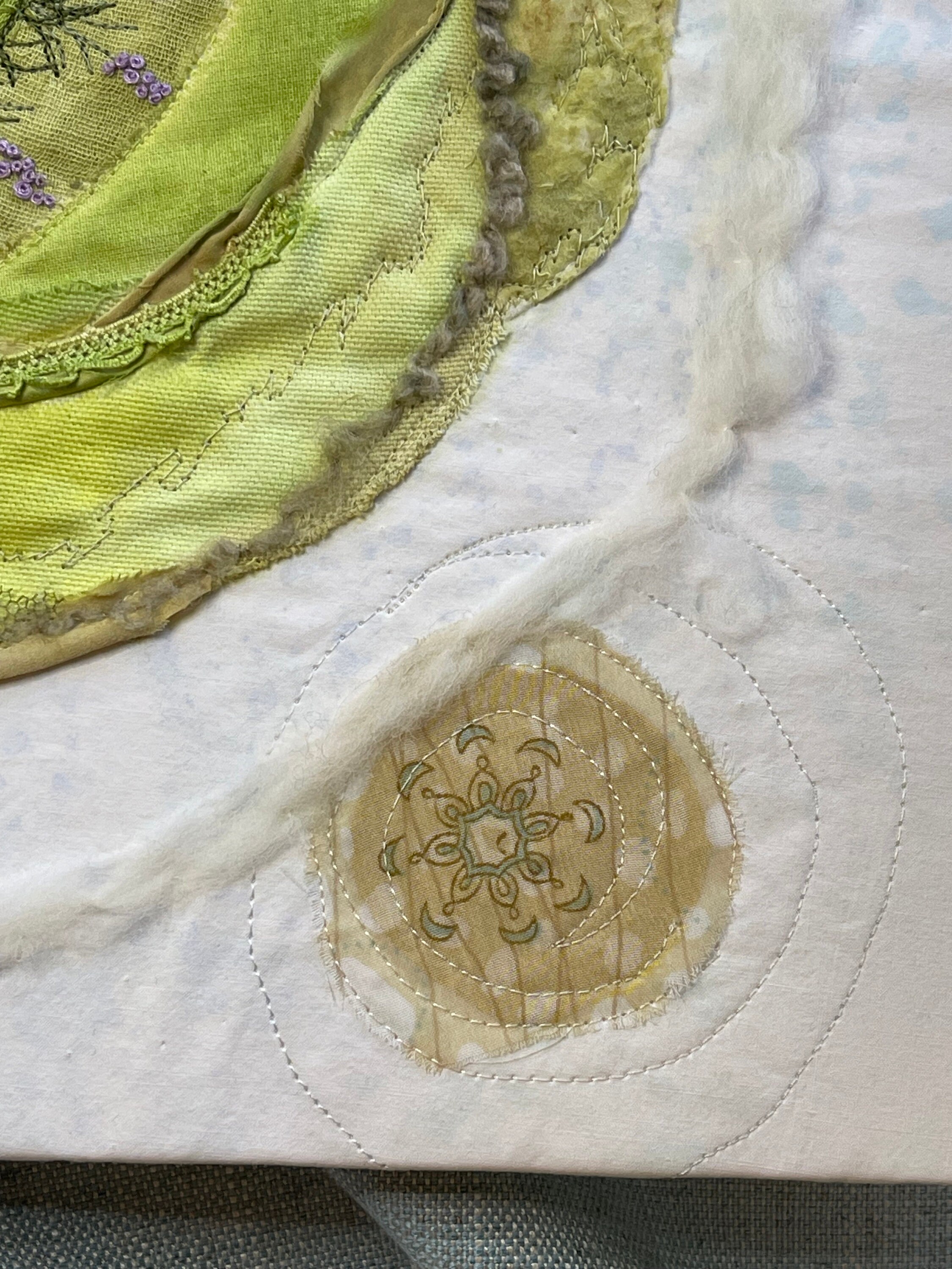 Unique Spiral Landscape, Circular Wild Meadow Textile Art - Etsy