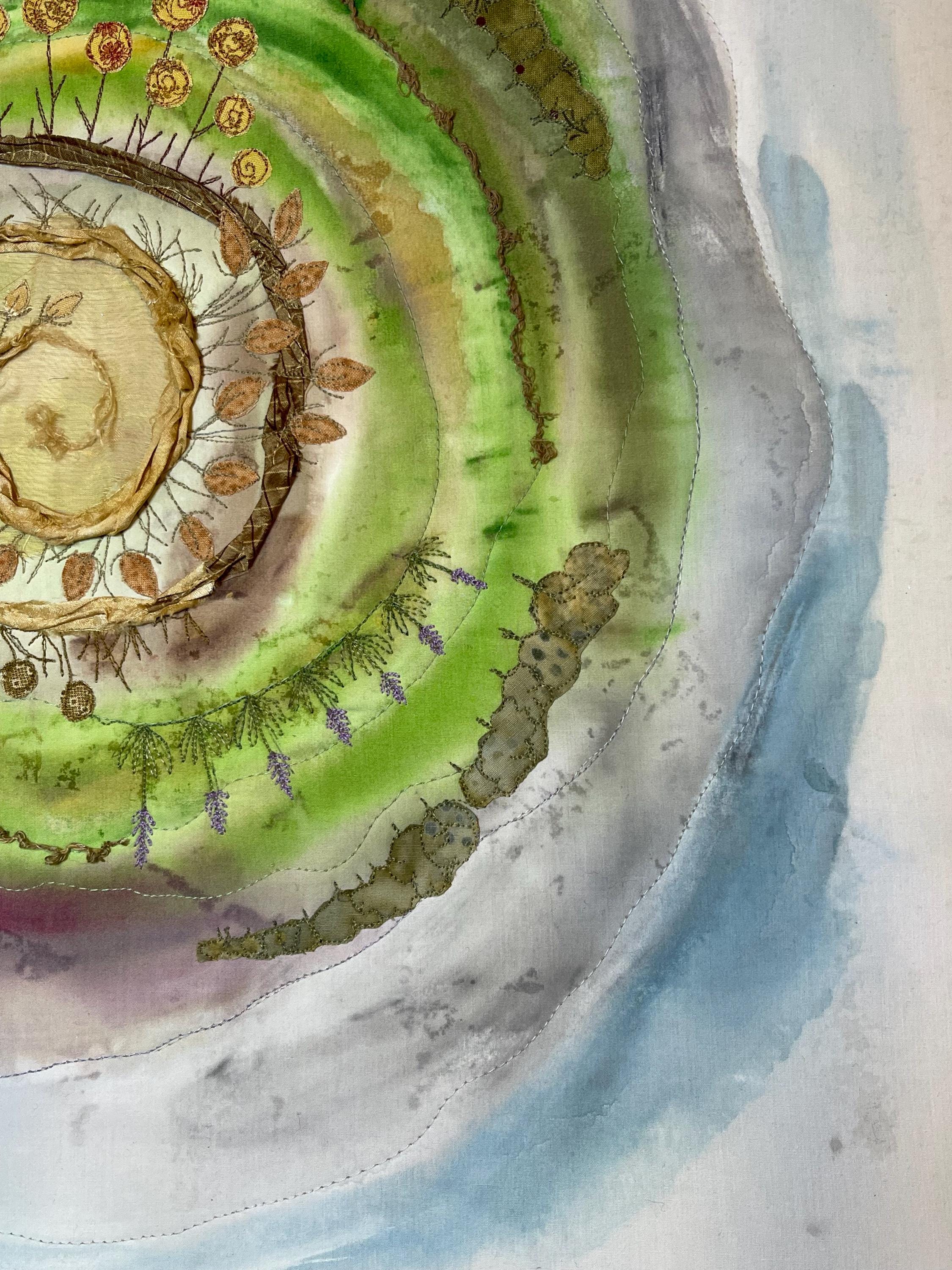 Unique Spiral Landscape, Circular Wild Meadow Textile Art - Etsy