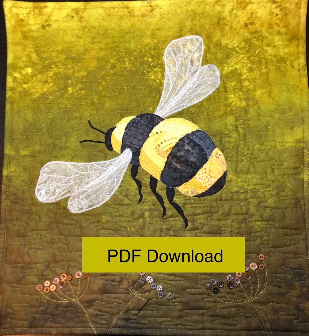 Honey Bee Quilt Pattern PDF, Fabric Collage, Applique - Etsy