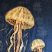 Textile Art Quilt of Jellyfish, Ocean Sea Creatures Wall Hanging - Etsy