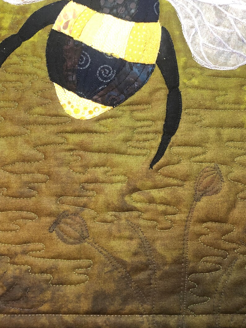 Bee Mini Quilt Pattern PDF, Honey Bee Fabric Collage Applique - Etsy