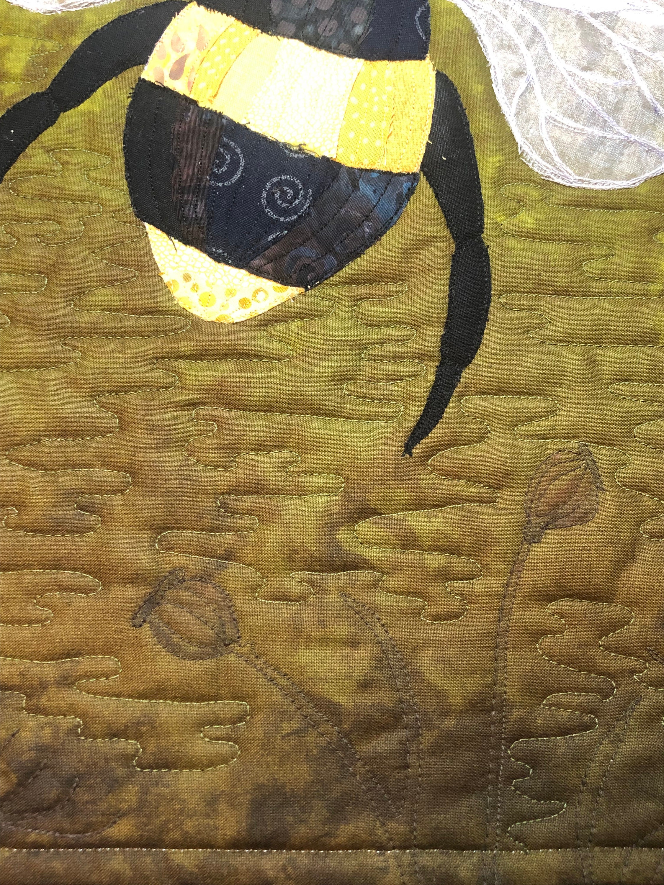 Bee Mini Quilt Pattern PDF, Honey Bee Fabric Collage Applique - Etsy