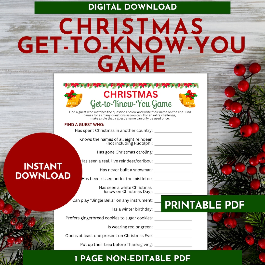 Christmas Get-to-know-you Game for Kids, Icebreaker Printable - Etsy