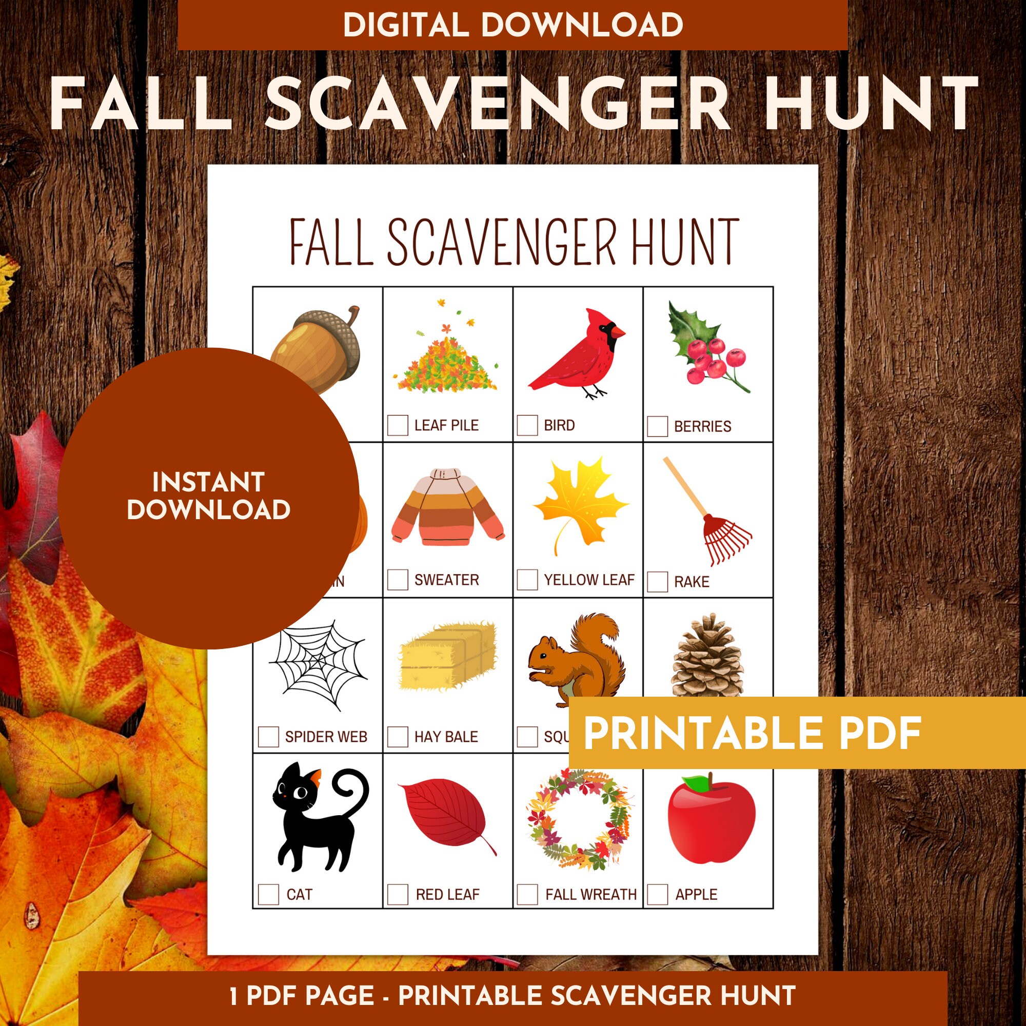Fall Scavenger Hunt - Etsy