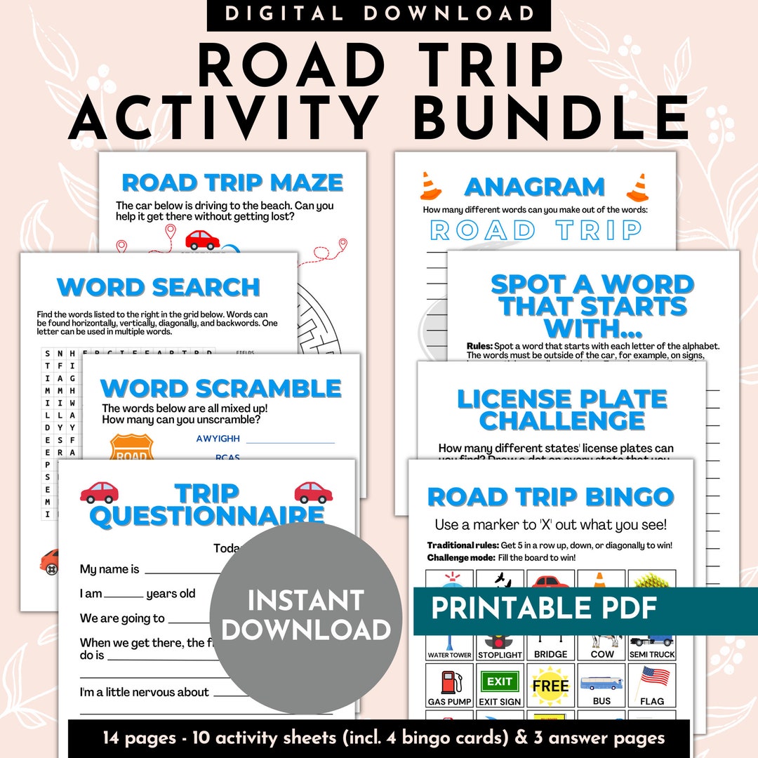 Road Trip Activity Bundle for Kids - Etsy