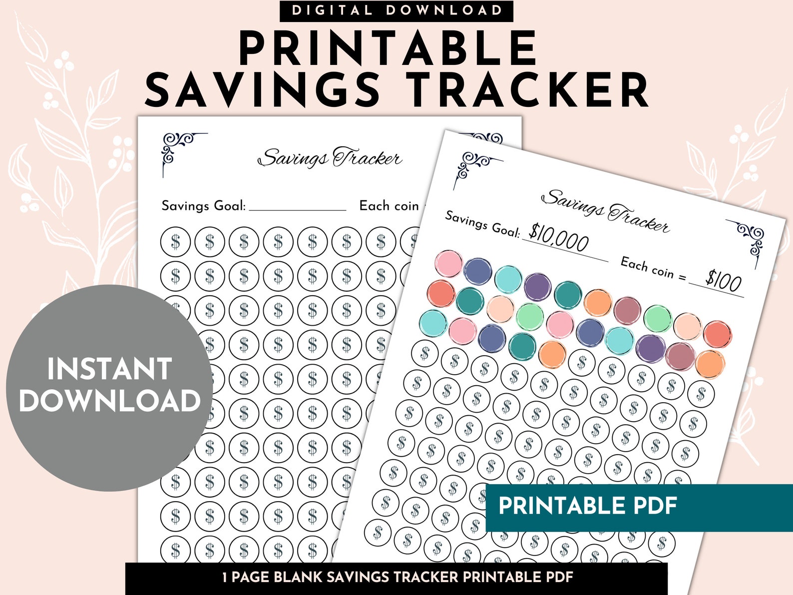 Savings Tracker Printable PDF - Etsy