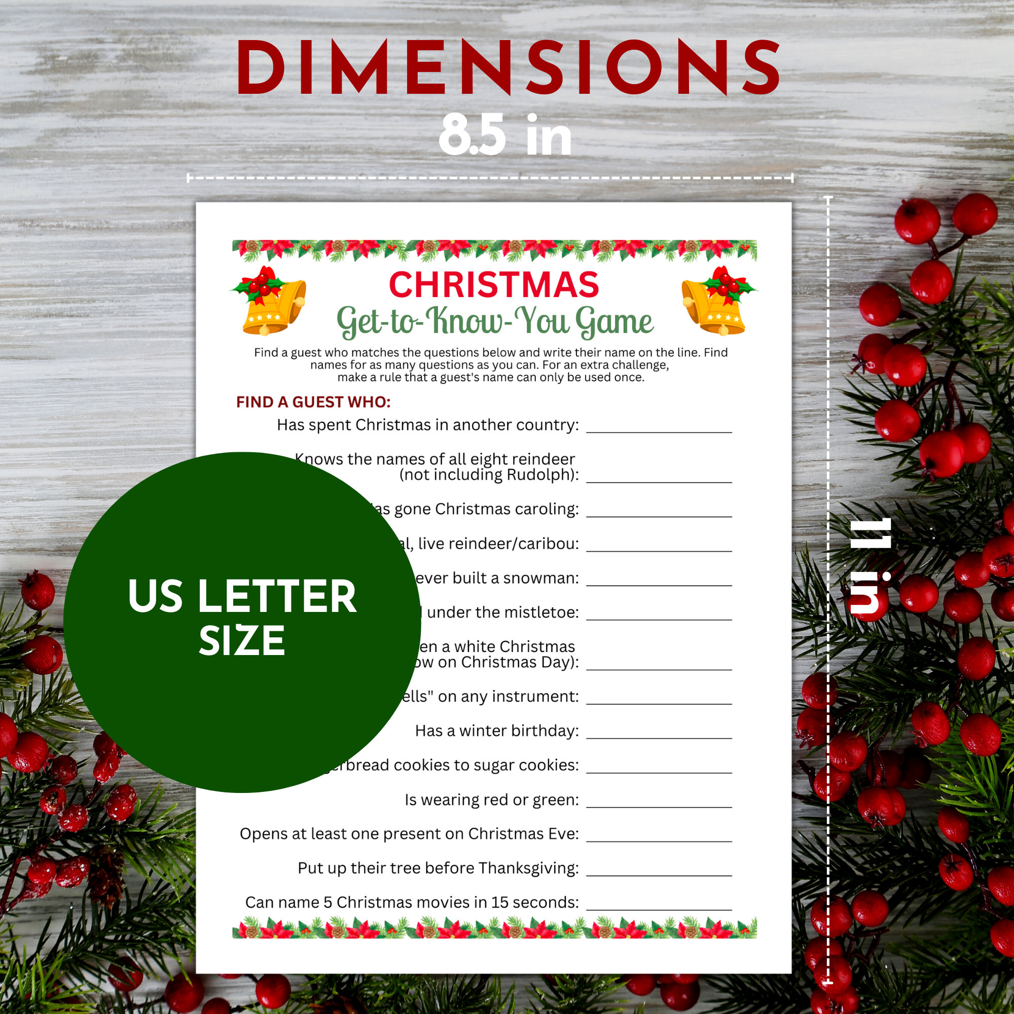 Christmas Get-to-know-you Game for Kids, Icebreaker Printable - Etsy