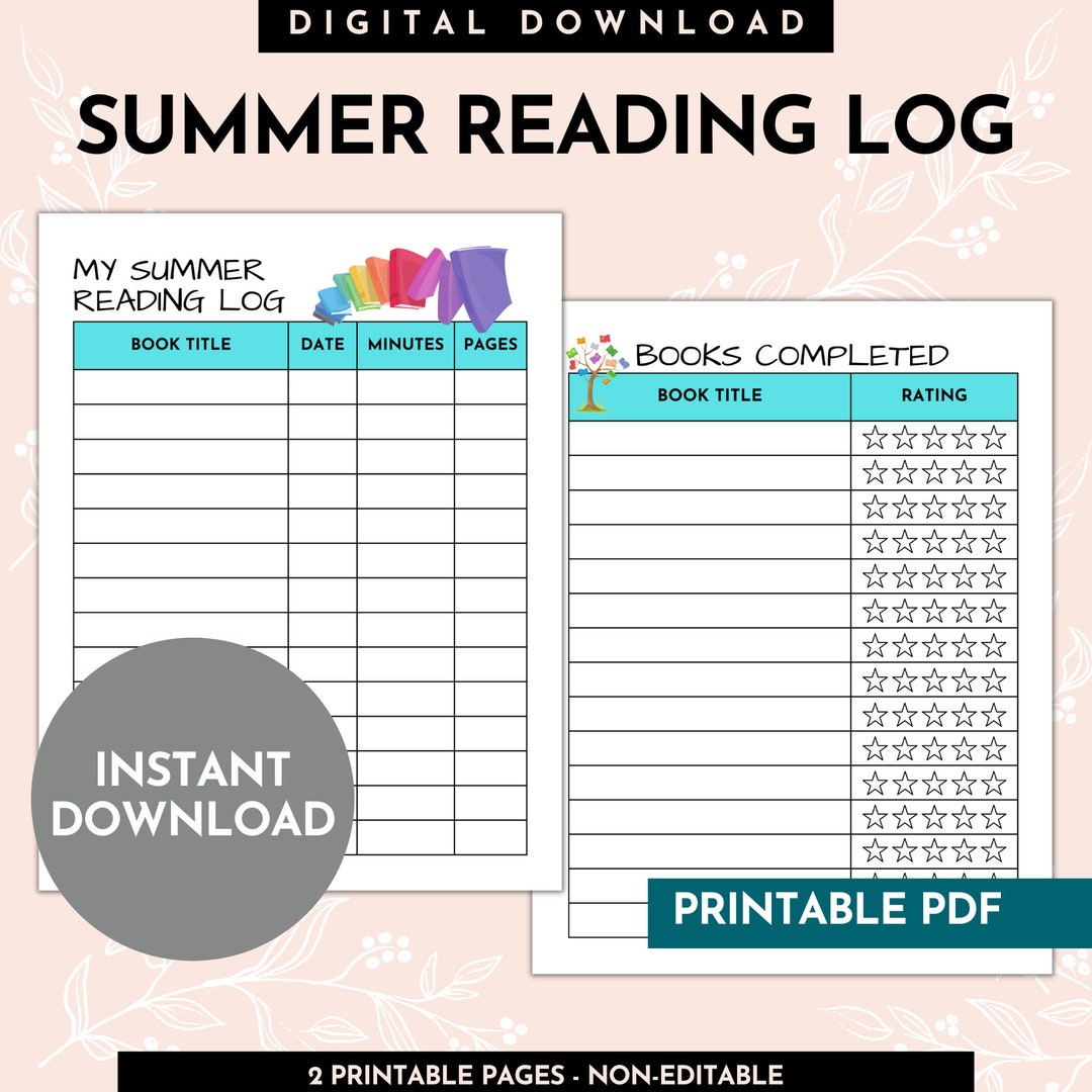 Summer Reading Log for Kids - Etsy