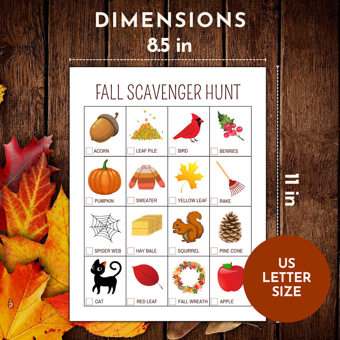 Fall Scavenger Hunt - Etsy