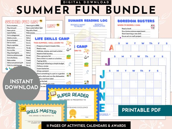Summer Fun Bundle of Activities for Kids - Etsy