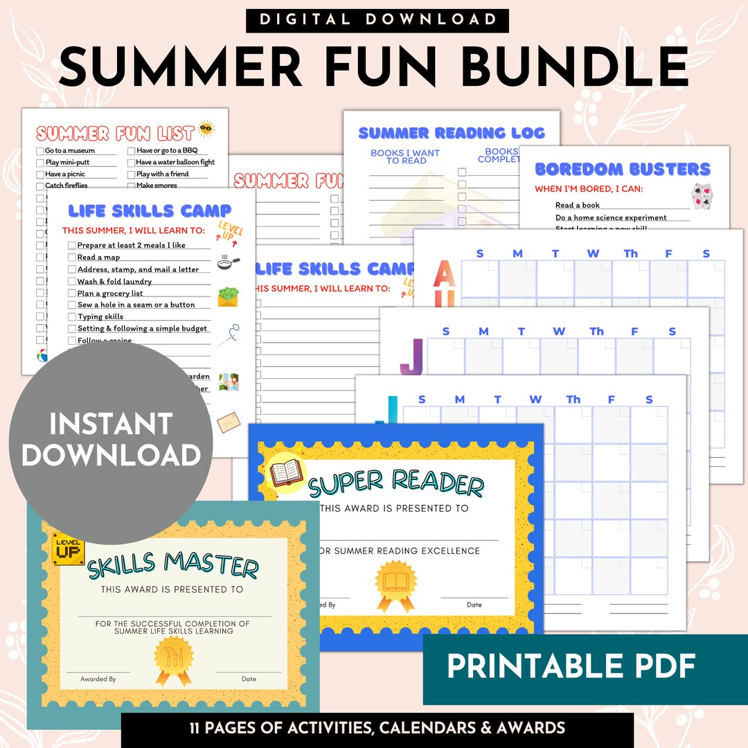 Summer Fun Bundle of Activities for Kids - Etsy
