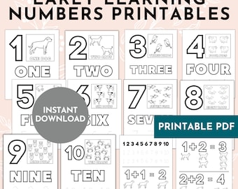 Kindergarten | Learning Numbers Activity Book | Early Math | Printable ...