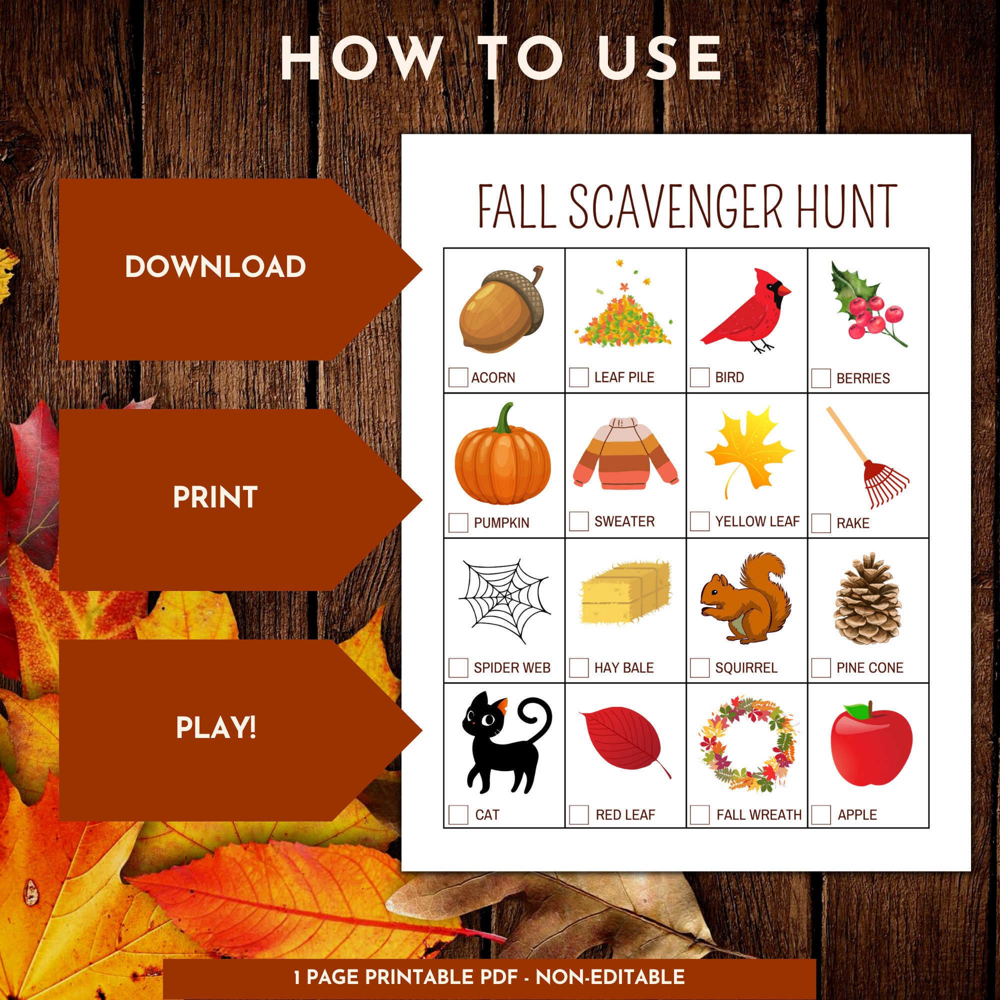 Fall Scavenger Hunt - Etsy