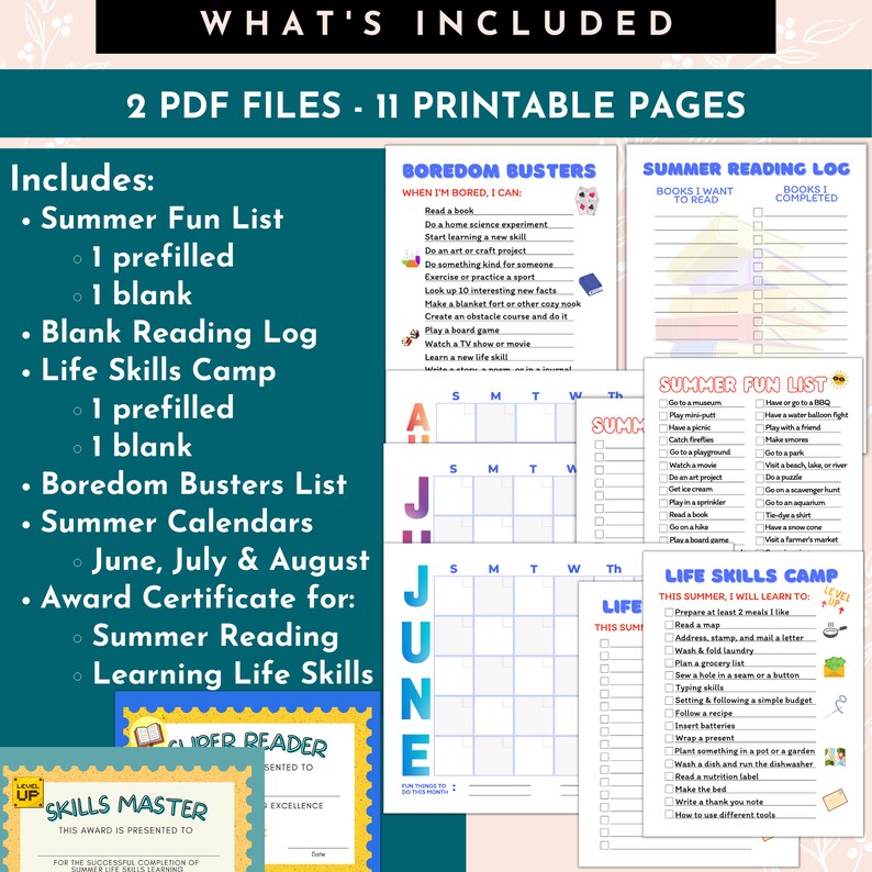 Summer Fun Bundle of Activities for Kids - Etsy