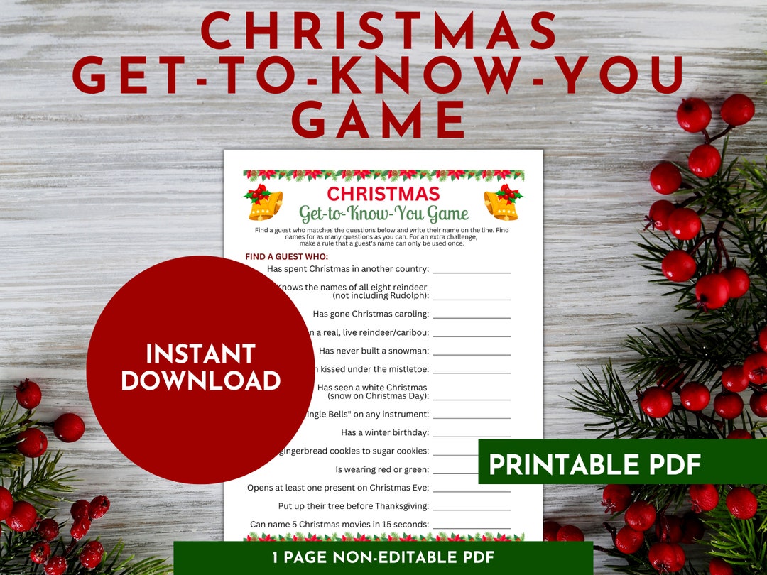 Christmas Get-to-know-you Game for Kids Icebreaker Printable - Etsy