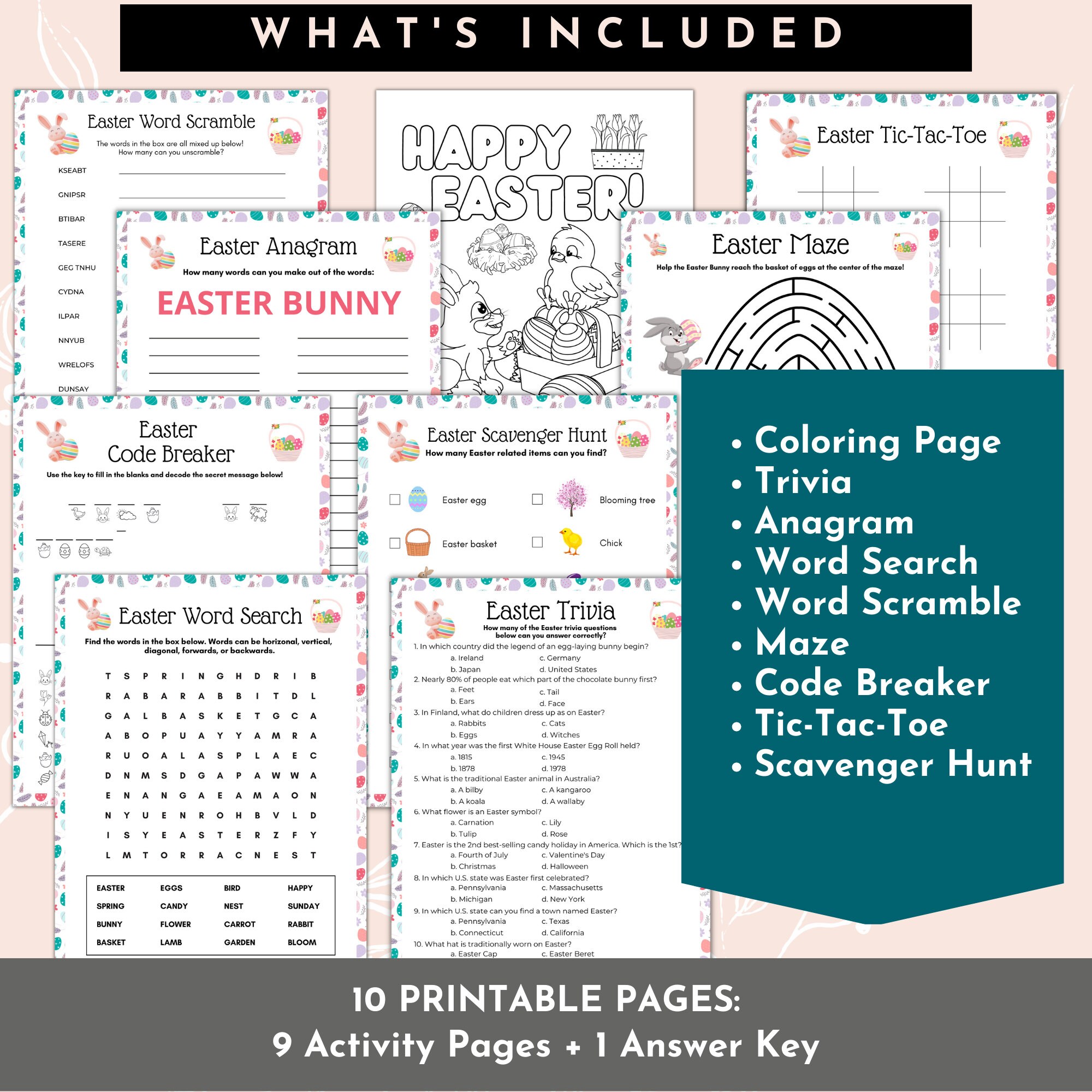 Easter Activity Bundle of Printable Games & Puzzles for Kids - Etsy