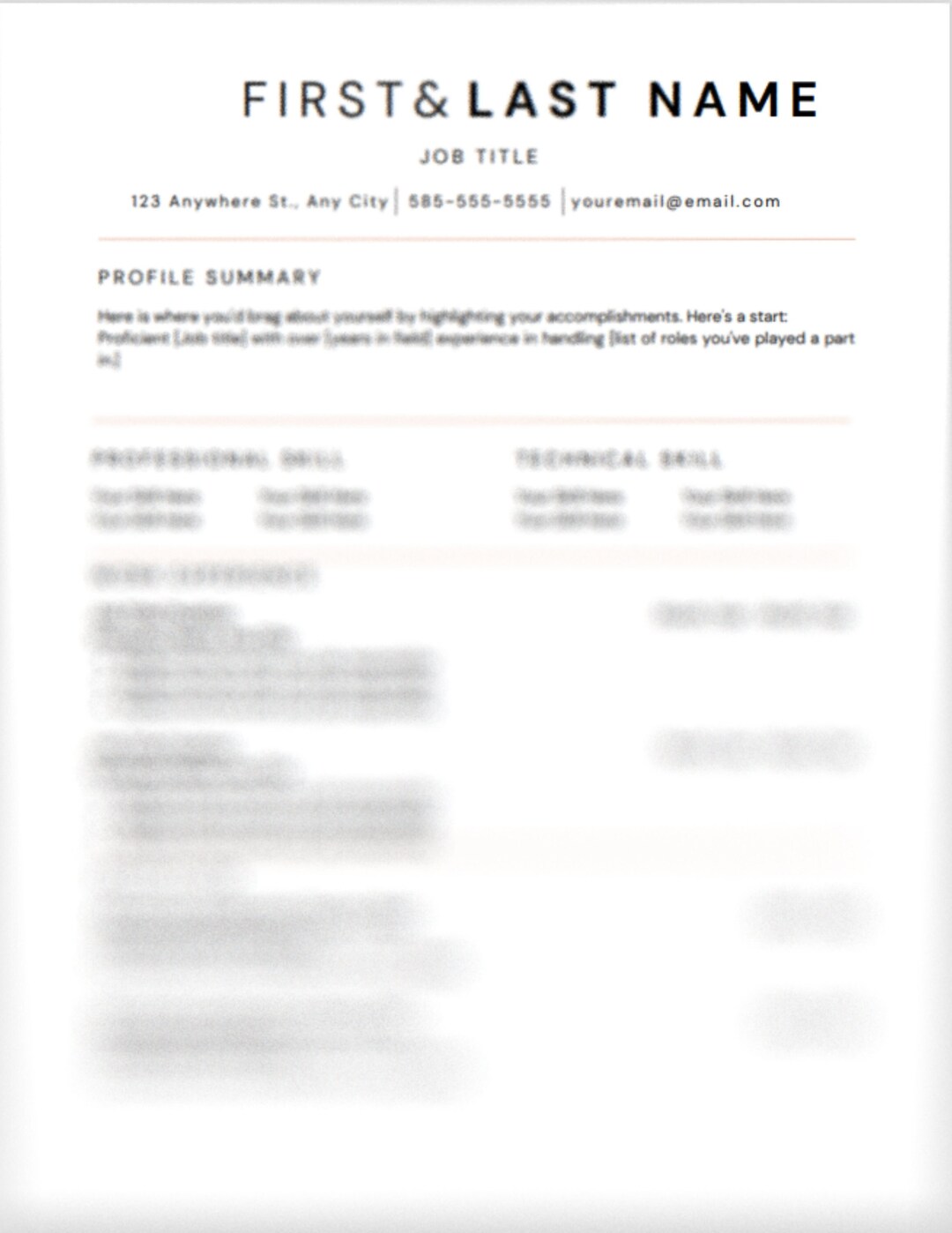 Profile Resume Editable Download, Resume for Beginners, Basic Resume ...