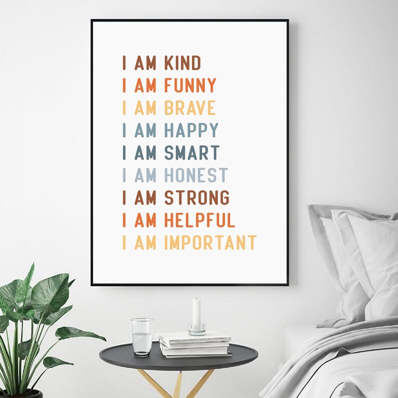 Affirmations for Kids, Classroom Posters, I Am Kind Brave Strong Smart ...