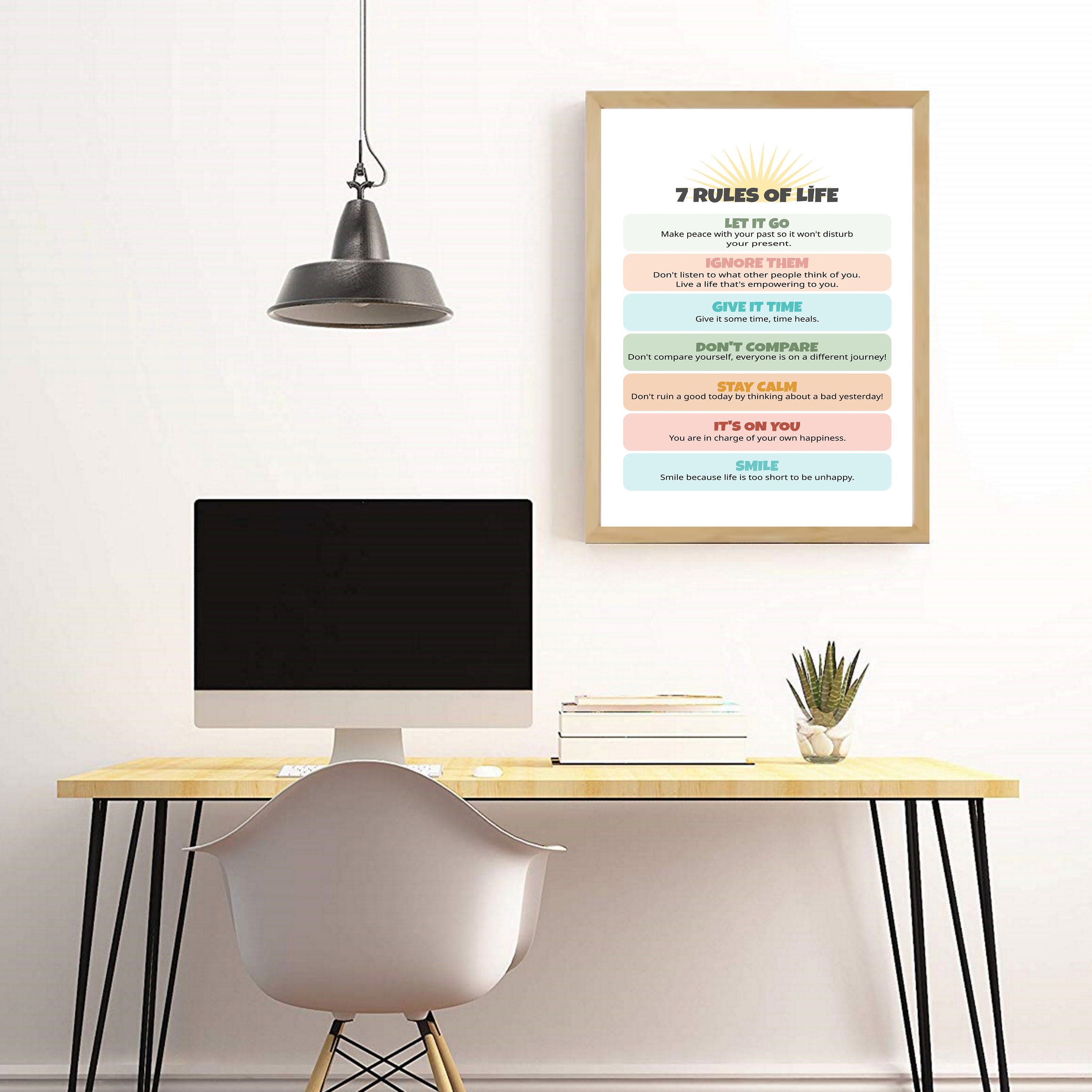 7 Rules of Life Poster, Daily Affirmations Poster Download, Positive ...