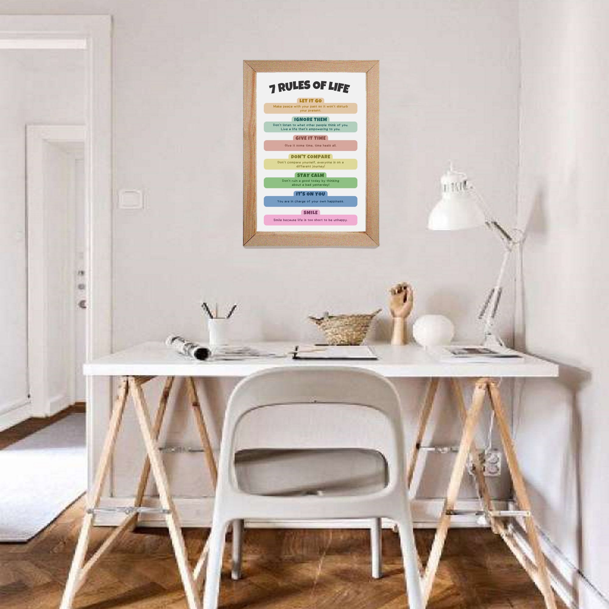 7 Rules of Life Poster, Daily Affirmations Poster Download, Positive ...