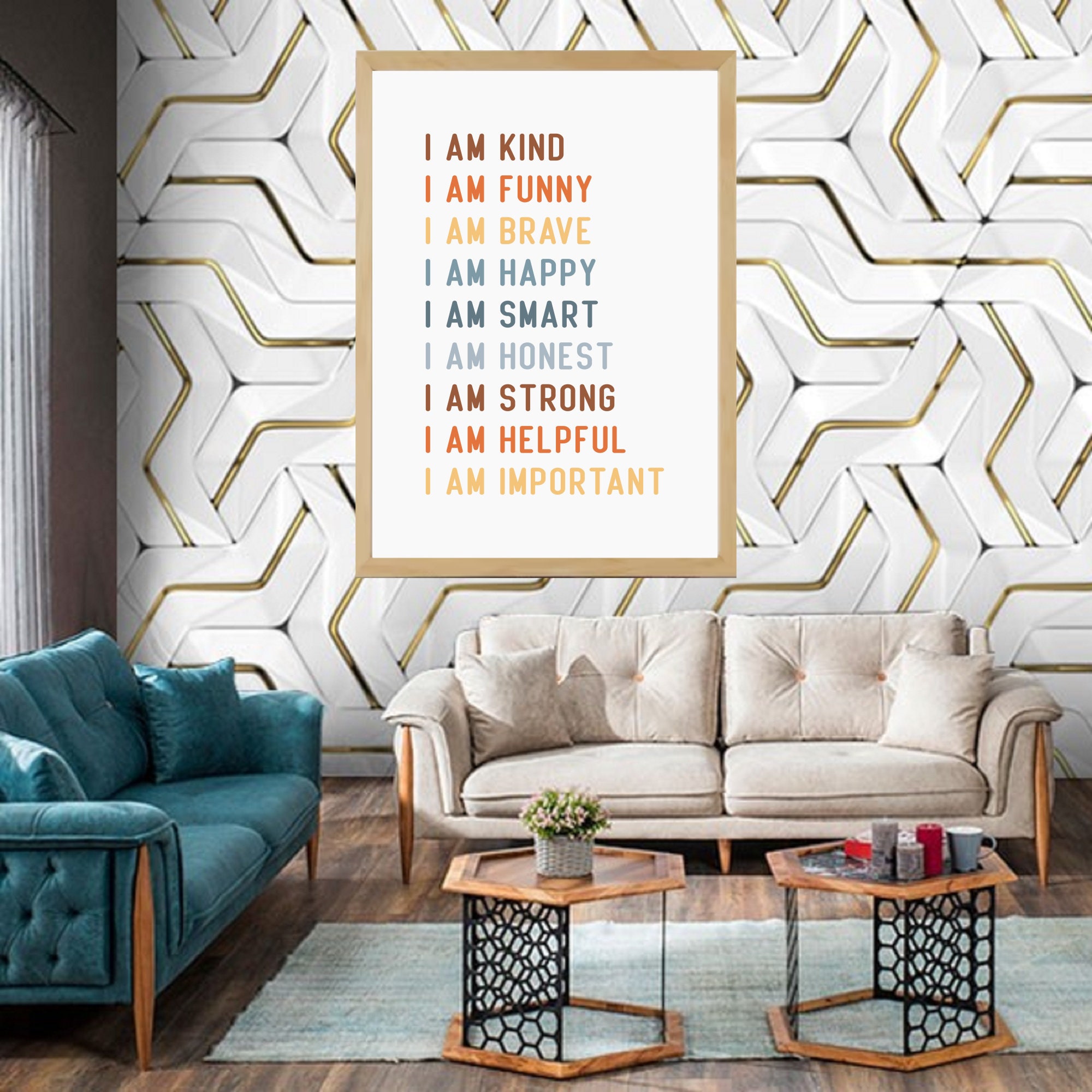 Affirmations for Kids, Classroom Posters, I Am Kind Brave Strong Smart ...