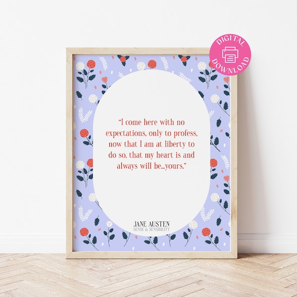 Jane Austen Poster - Etsy