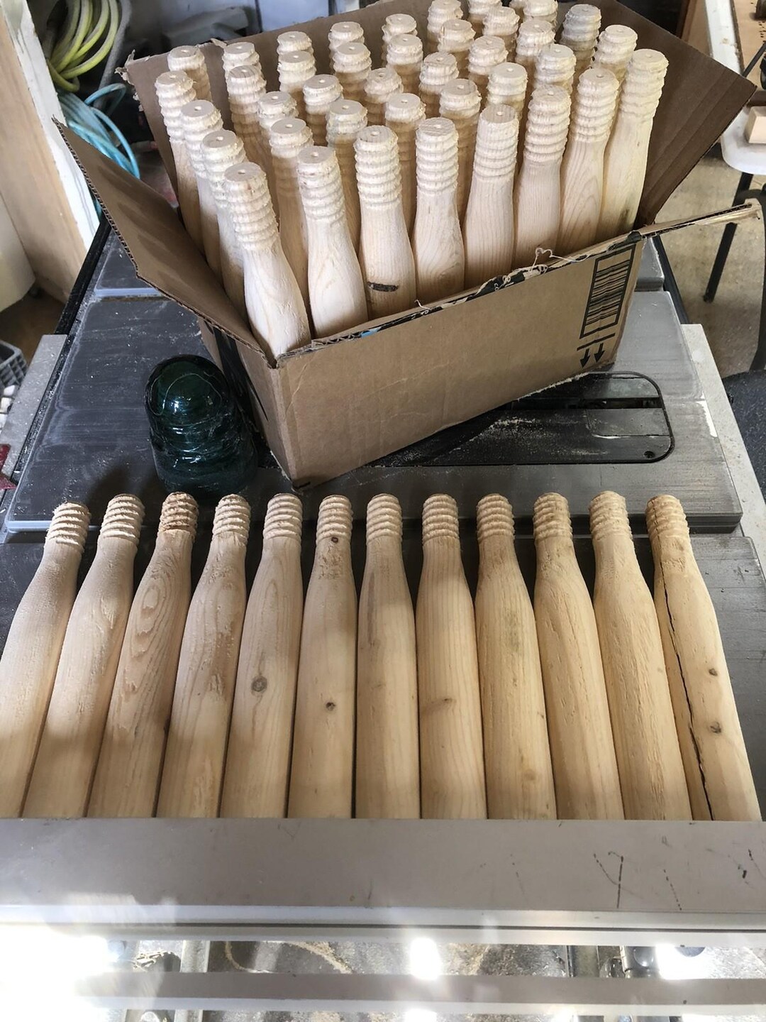 Lot of 24 Wooden Insulator Pins Pegs Bracket Mounts for Vintage Glass ...