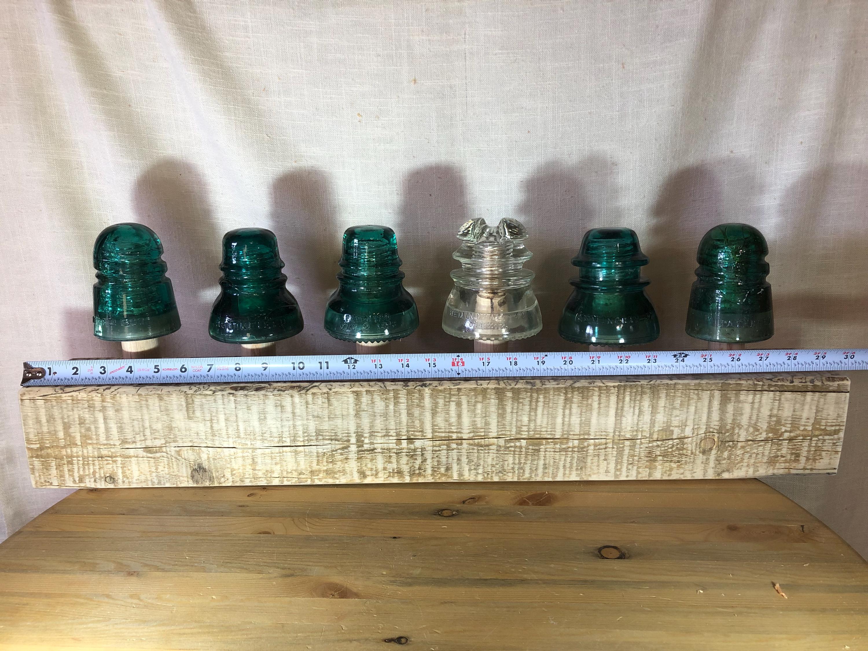 Wooden Glass Insulator Display Stand – 6 Peg Mount on 4x4 Base Handmade ...