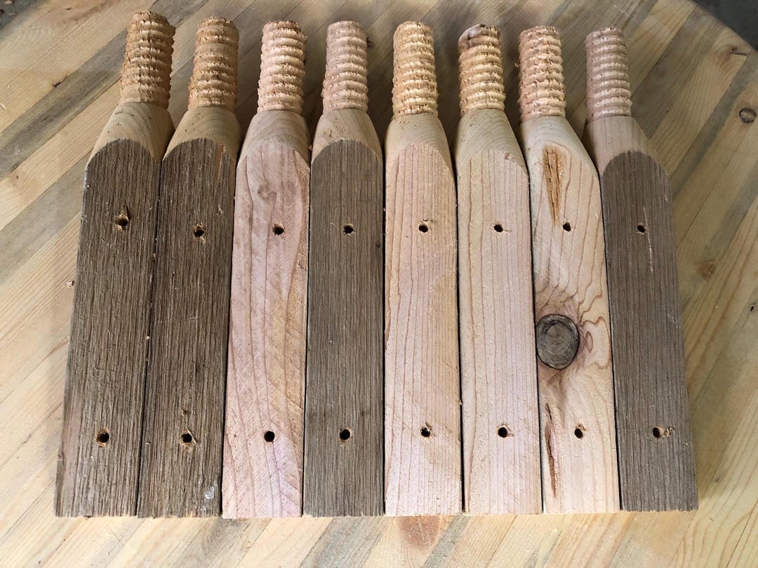 8 Cedar Wood Insulator Pins Pegs / Wooden Mounts for Glass Insulators ...