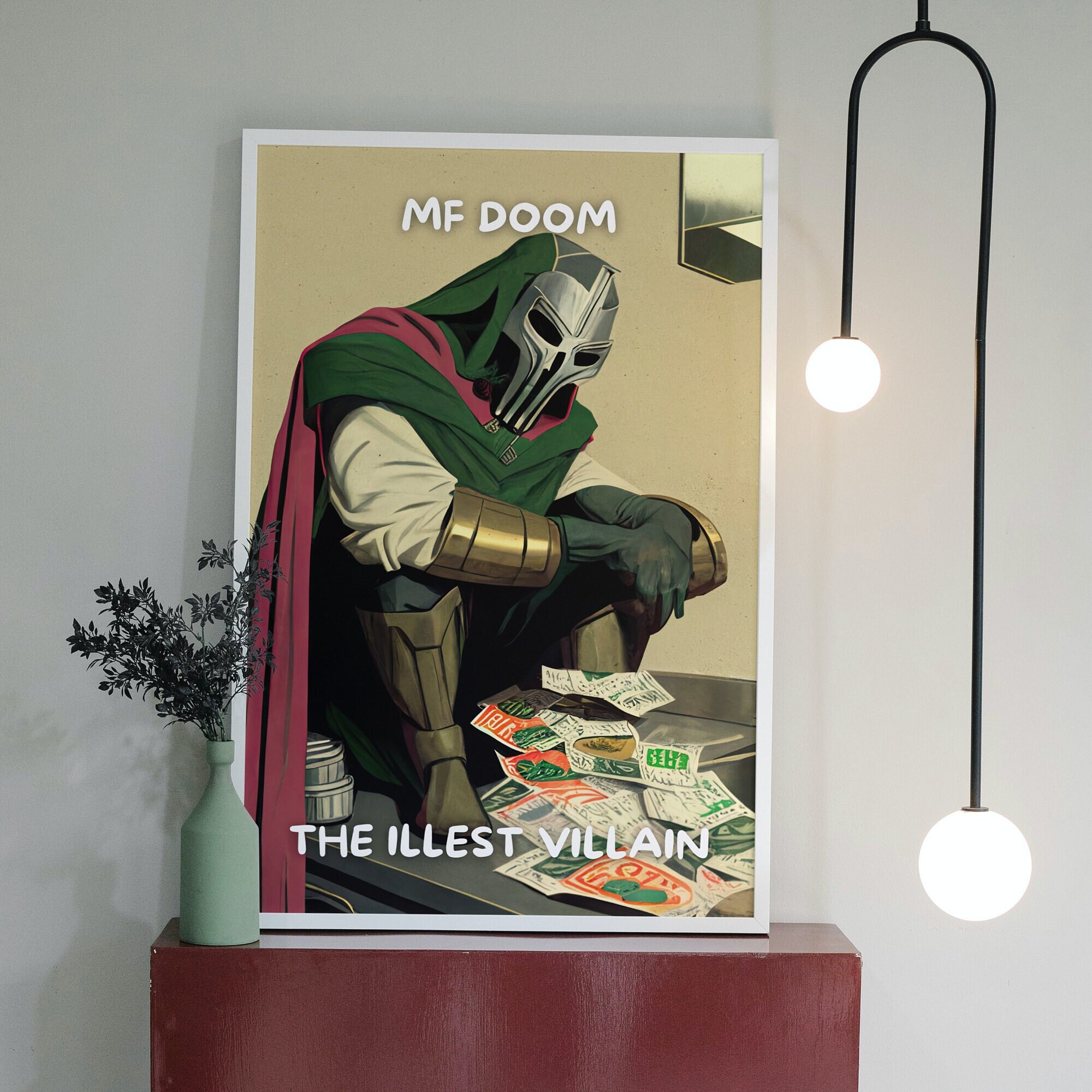 Modern Wall Art MF Doom Print Comic Book Rapper Print Bedroom Art Rap ...