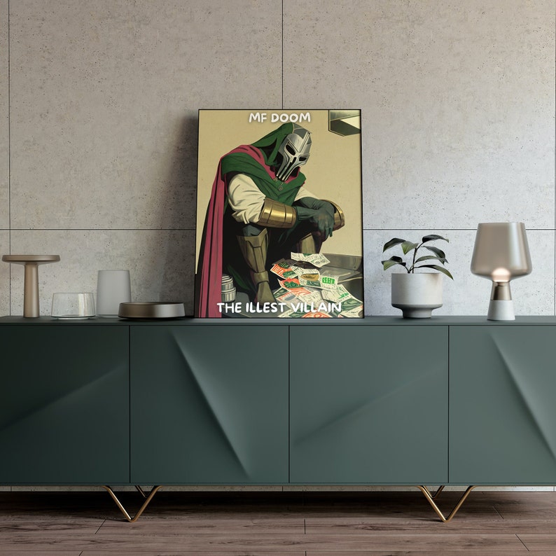Modern Wall Art MF Doom Print Comic Book Rapper Print Bedroom Art Rap ...