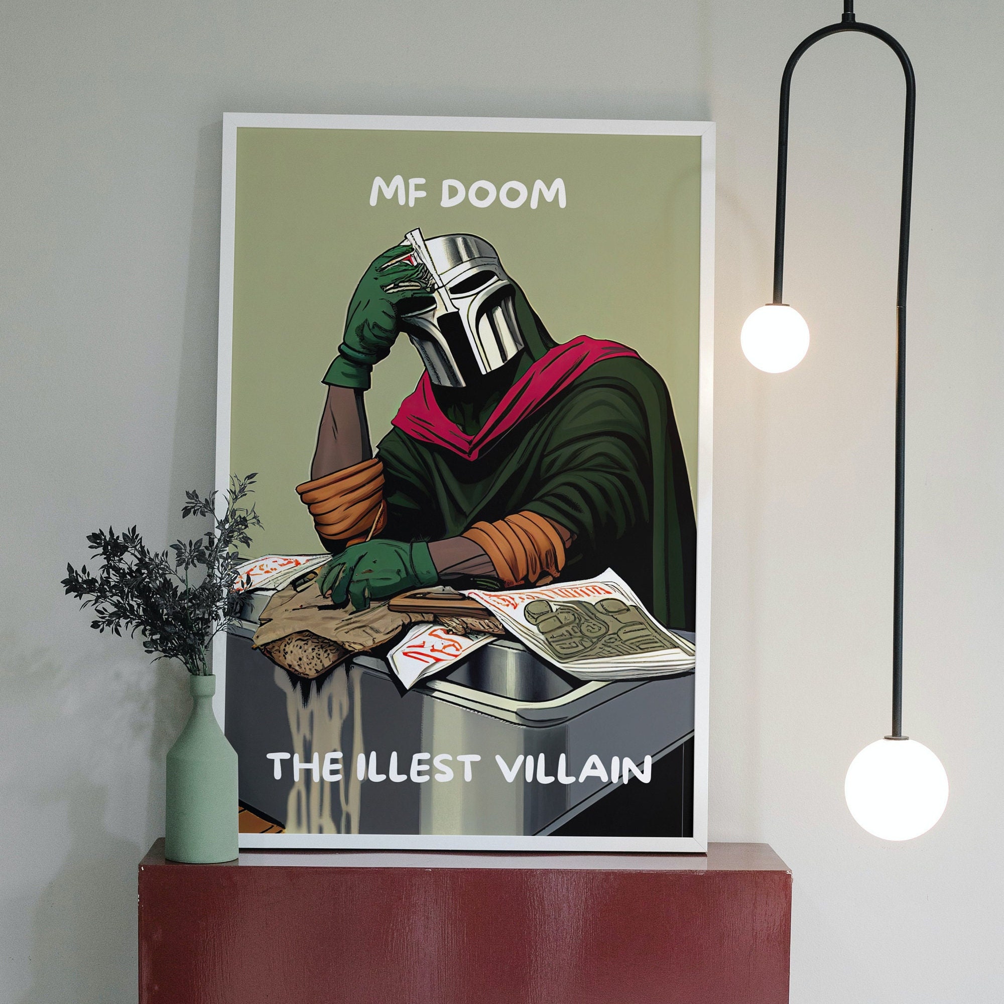 Modern Wall Art MF Doom Print Comic Book Rapper Print Bedroom Wall Art ...