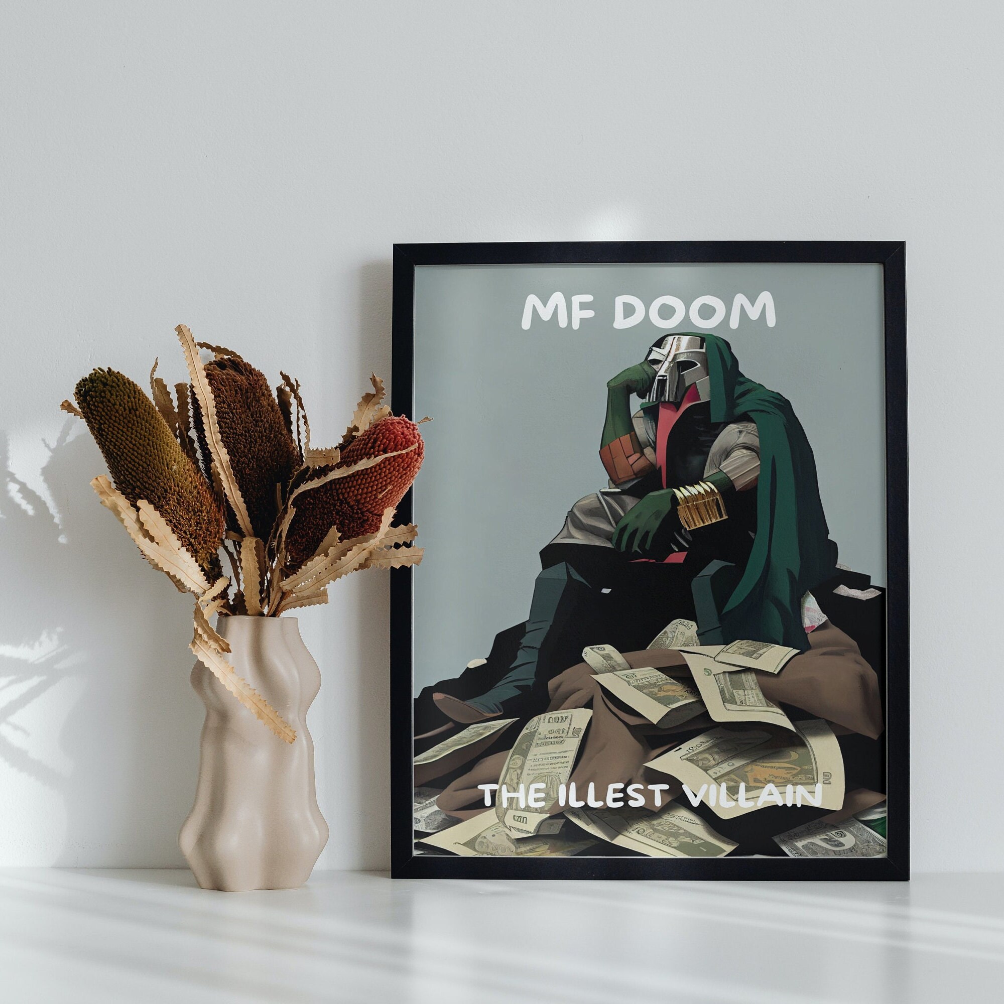 Modern Wall Art MF Doom Print Comic Book Rapper Print Bedroom Art Rap ...