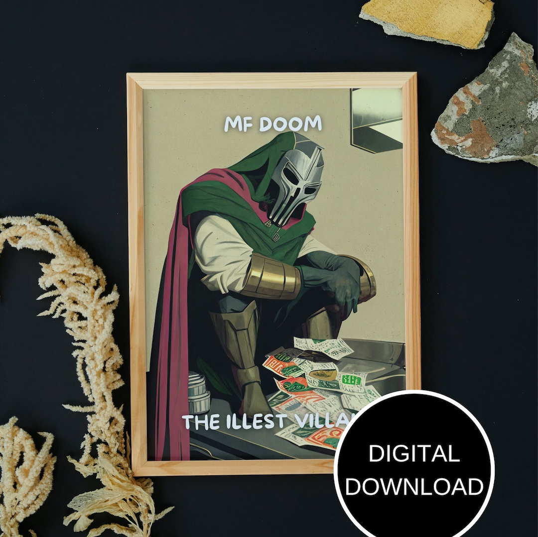 Modern Wall Art MF Doom Print Comic Book Rapper Print Bedroom Art Rap ...