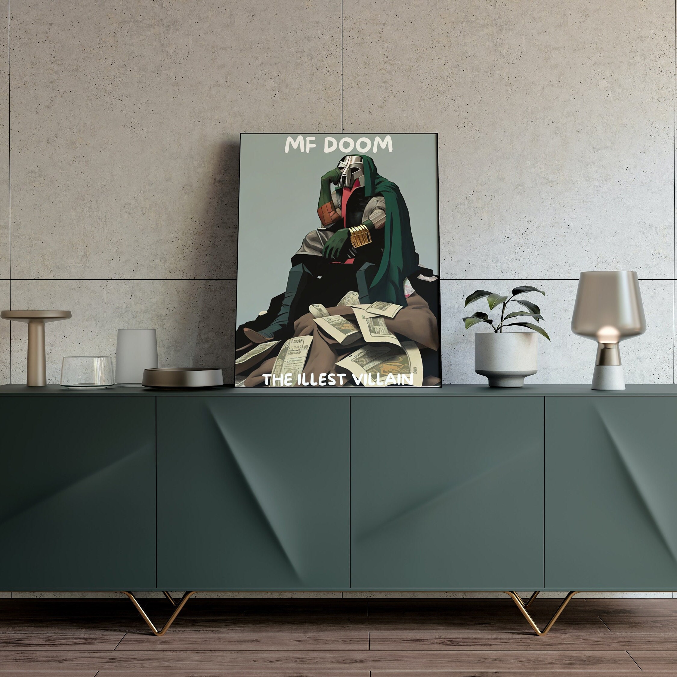 Modern Wall Art MF Doom Print Comic Book Rapper Print Bedroom Art Rap ...