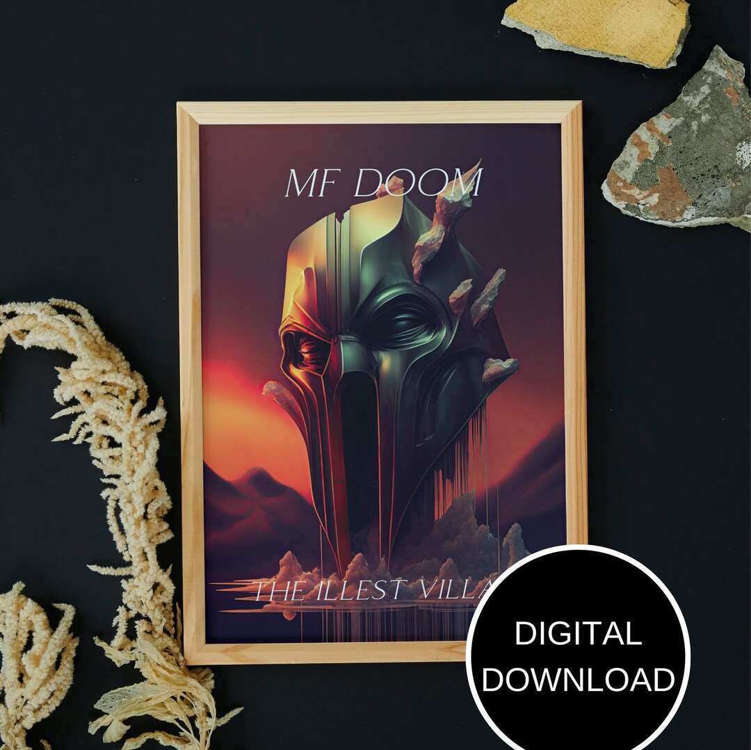 Modern Wall Art MF Doom Print Unique Abstract Rapper Print Bedroom Wall ...